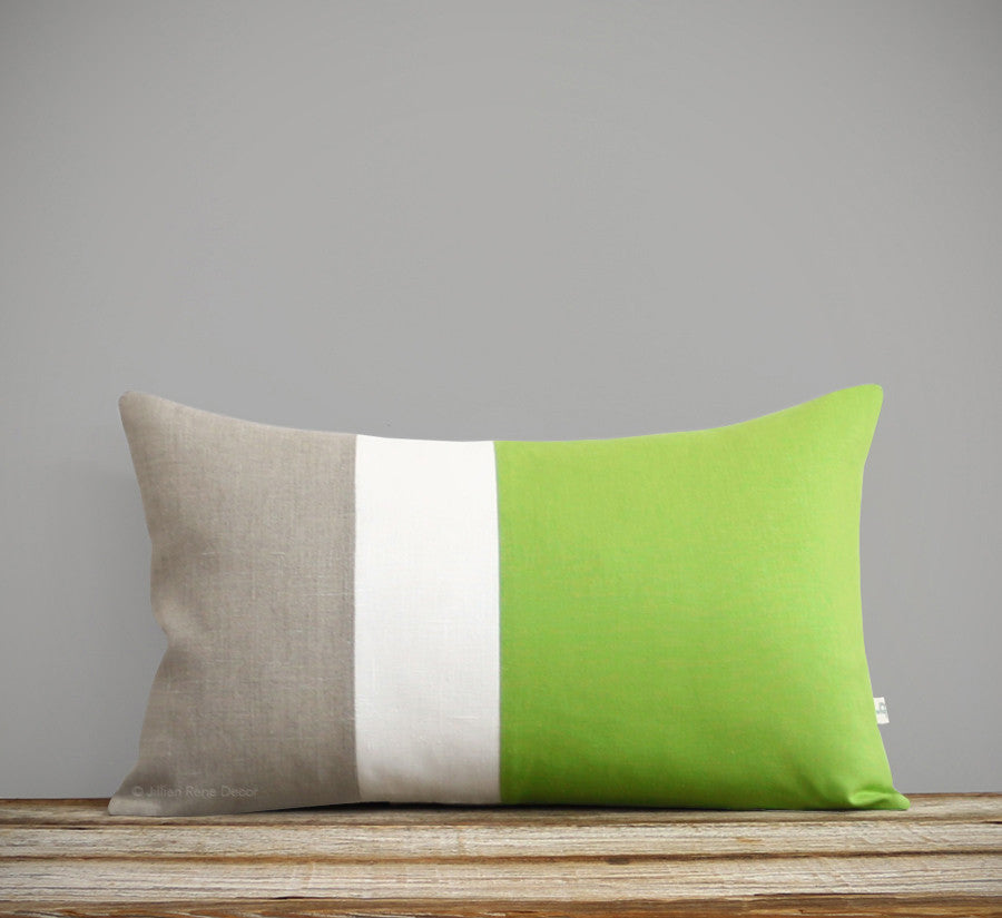 Custom Green Colorblock Pillow Covers by Jillian Rene Decor