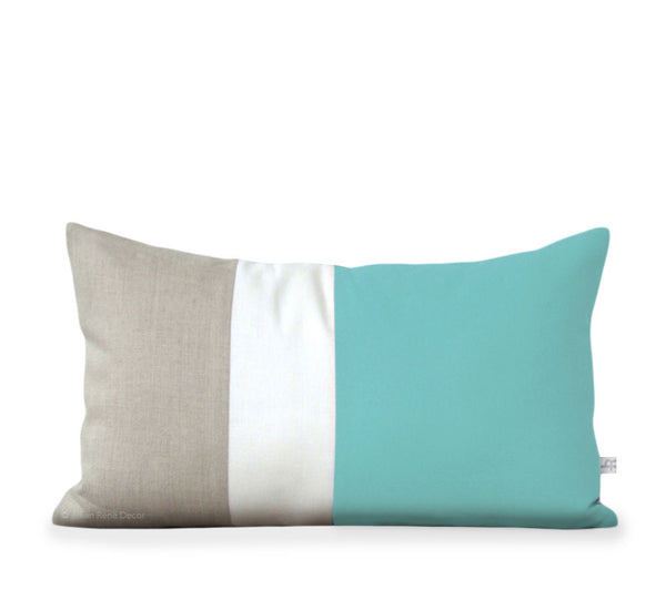Mint Colorblock Pillow by Jillian Rene Decor