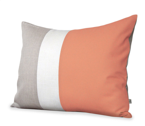 Colorblock Pillow - Cantaloupe/Cream/Natural by JILLIAN RENE DECOR ...