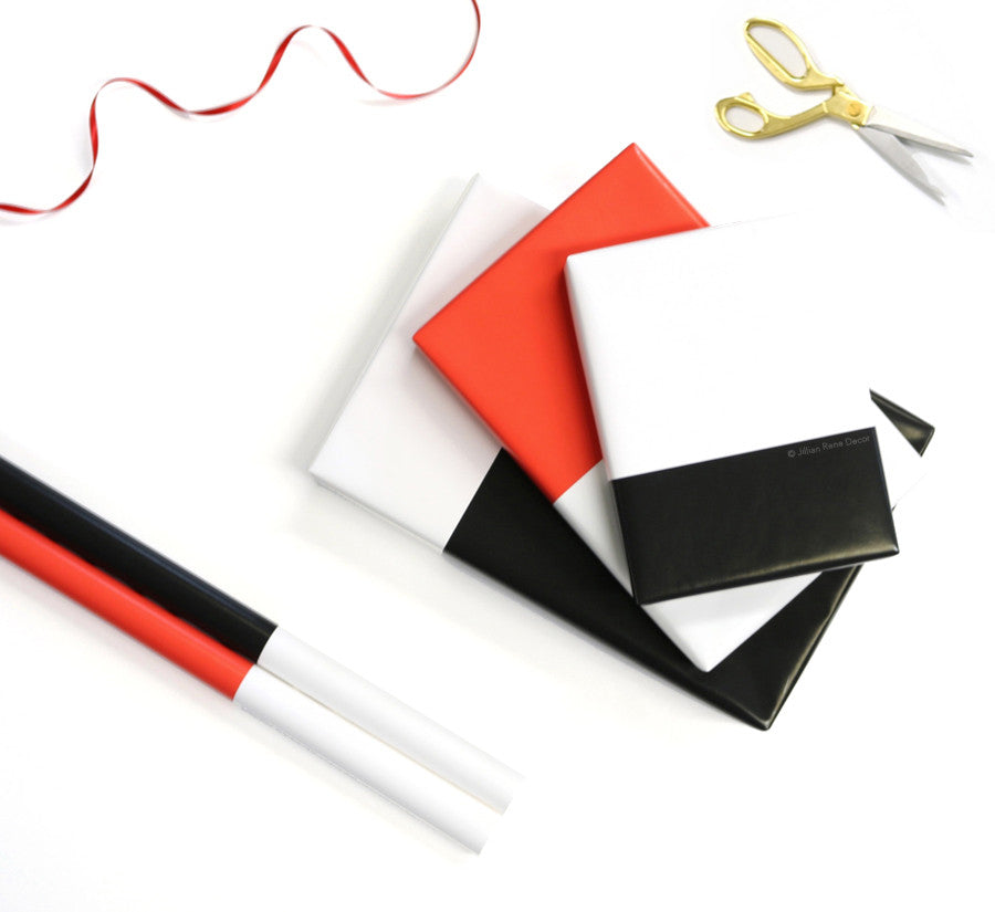 Colorblock Wrapping Paper - Black and White by Jillian Rene Decor