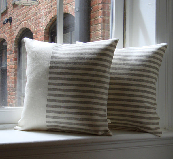 Minimal Striped Linen Lumbar Pillow by Jillian Rene Decor