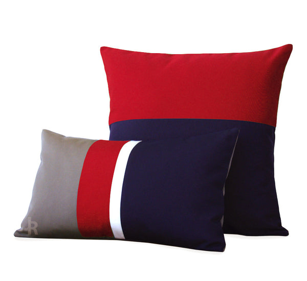 Outdoor Colorblock Pillow - Striped Lumbar – Jillian Rene Decor